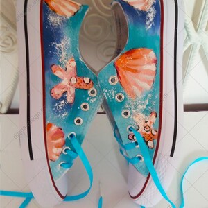 Summer Sneakers, Hanpainted Sneakers, Sea Shells Shoes, Seashell ...