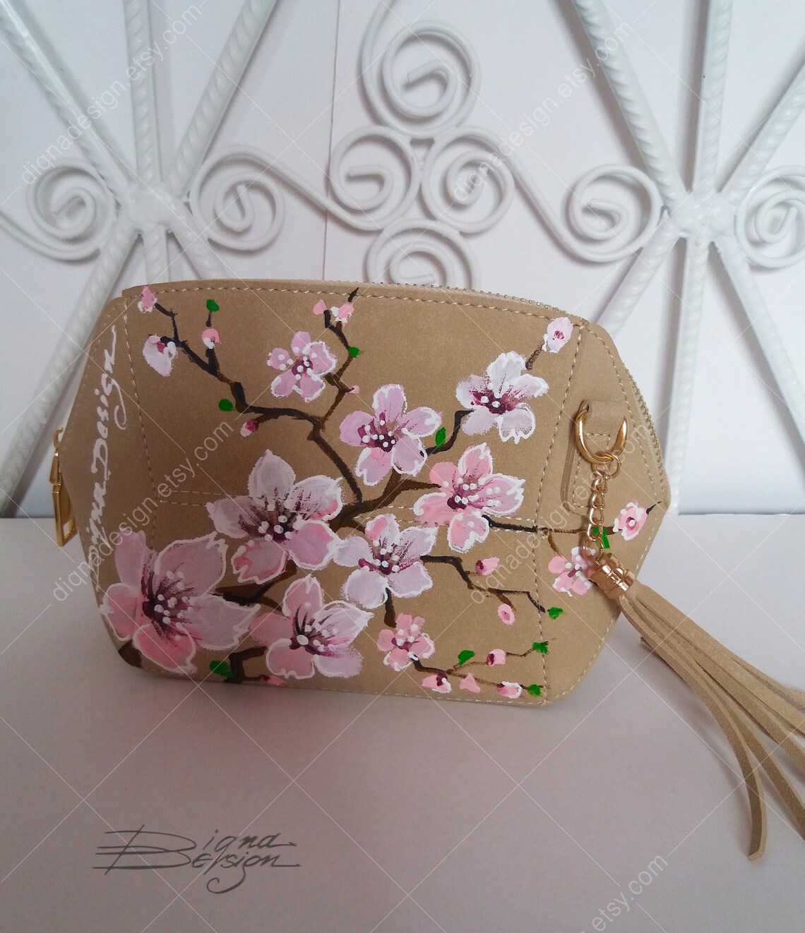 Hand Painted Sakura Bag Japanese Sakura Art Cherry Blossoms - Etsy