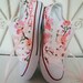 Cherry Blossoms Sneakers, Hand Painted Sakura Shoes, Japanese Sakura ...