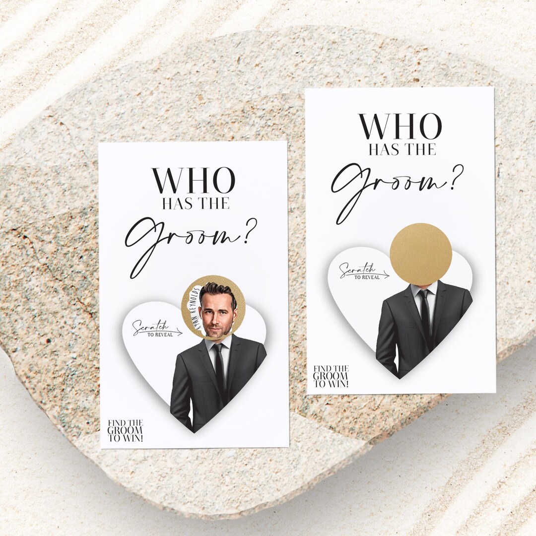 Bridal Shower Game Who Has the Groom Celebrity Heads Game Scratch to ...