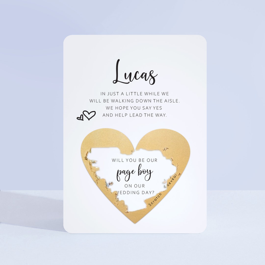 Page Boy Proposal Card in Just A Little While Flower Girl Card Scratch ...