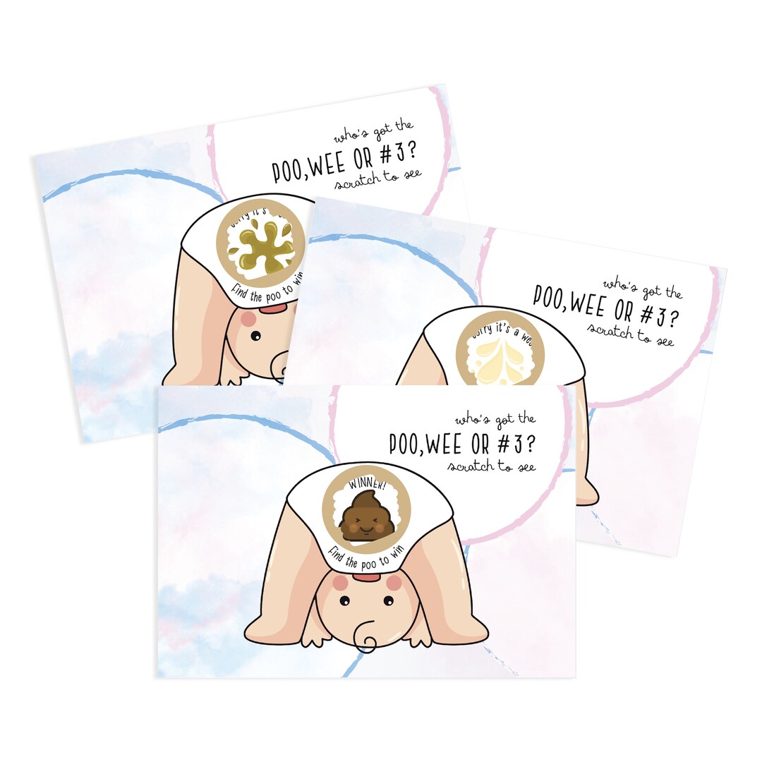 Poo Wee or 3 Find the Poo Scratch to Reveal Baby - Etsy