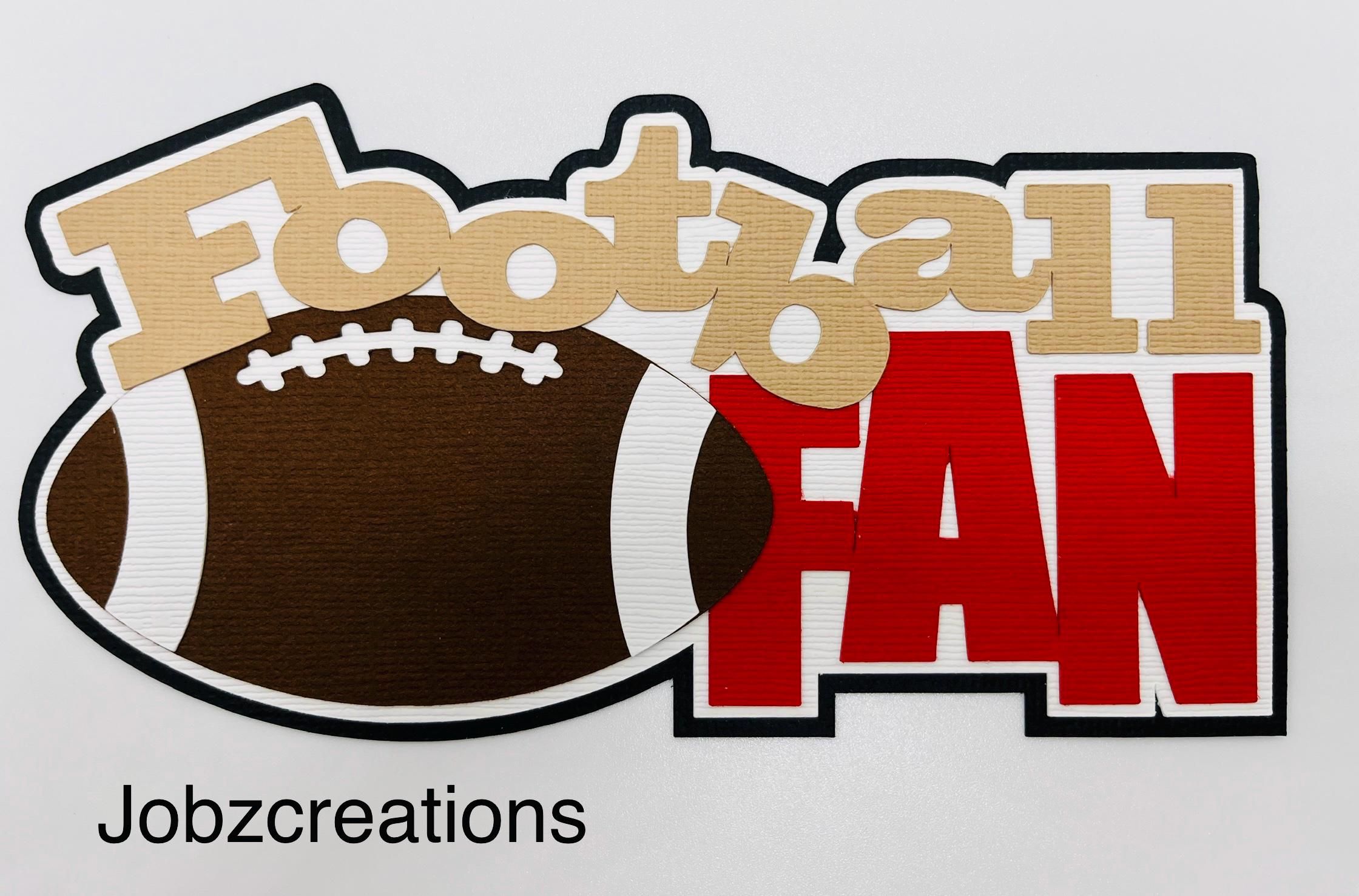 Handmade Die Cuts FOOTBALL FAN You Choose Color Combination Paper ...