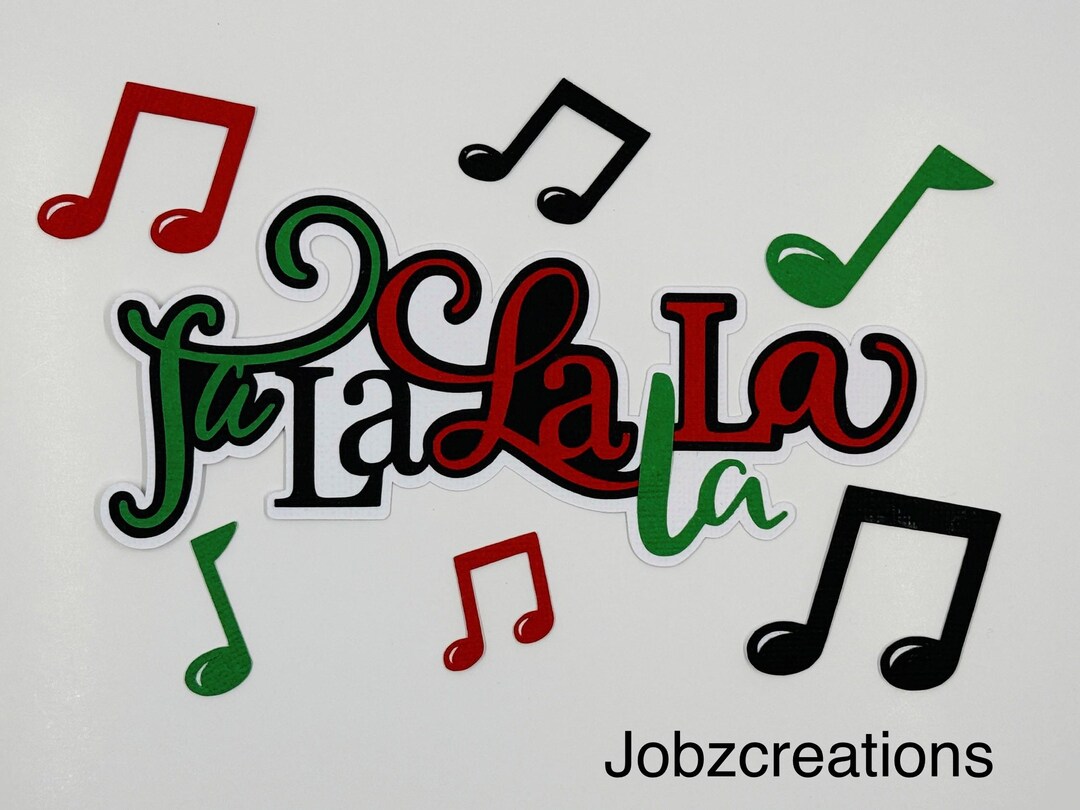 Handmade Fa La La La Title Die Cuts: Paper Piecing Embellishment - Etsy