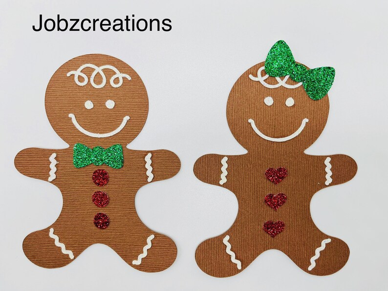 Handmade Die Cuts GINGERBREAD BOY or GIRL Paper Piecing Embellishment ...