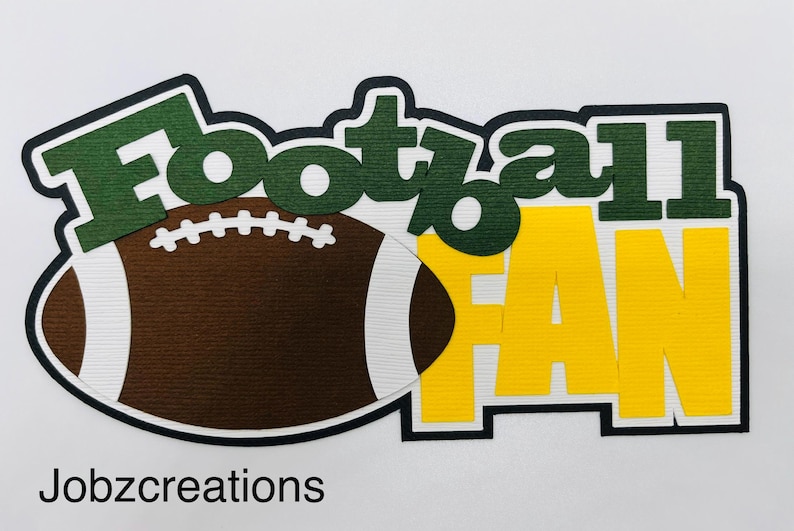 Handmade Die Cuts FOOTBALL FAN You Choose Color Combination Paper ...