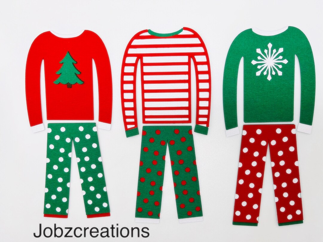 Handmade Christmas Pajamas Die Cuts: Paper Piecing Embellishments - Etsy