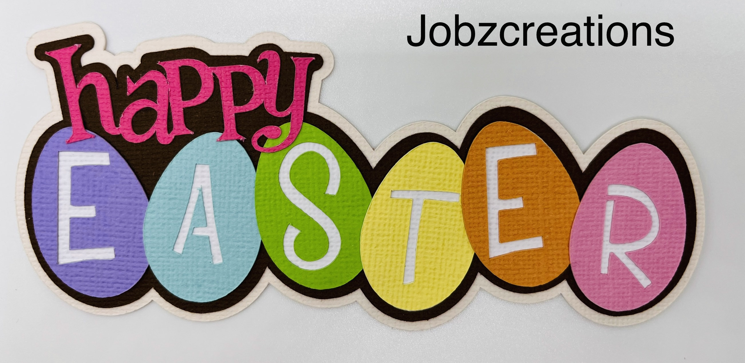 Handmade Die Cuts HAPPY EASTER Title Paper Piecing Embellishment for ...