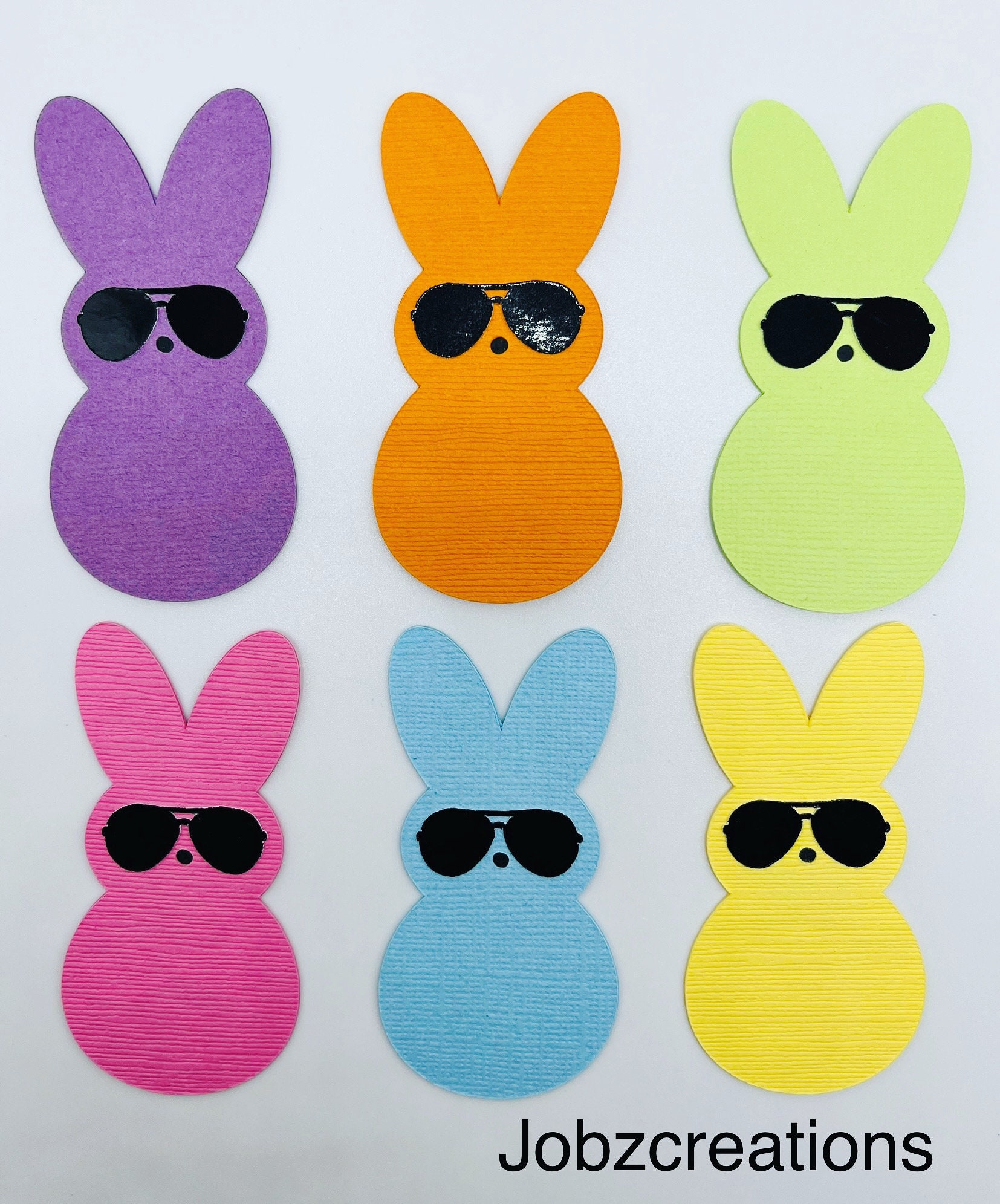 Handmade Die Cuts Assorted EASTER PEEPS With SUNGLASSES Set of 6 Paper ...