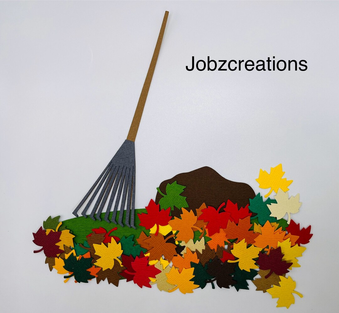 Handmade Die Cuts AUTUMN FALL RAKE Maple Leaves Paper Piecing ...