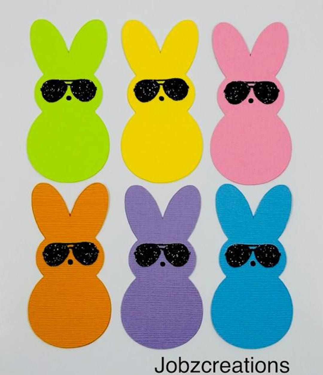 Handmade Assorted Easter Peeps With Sunglasses Set of 6 Paper Piecing ...