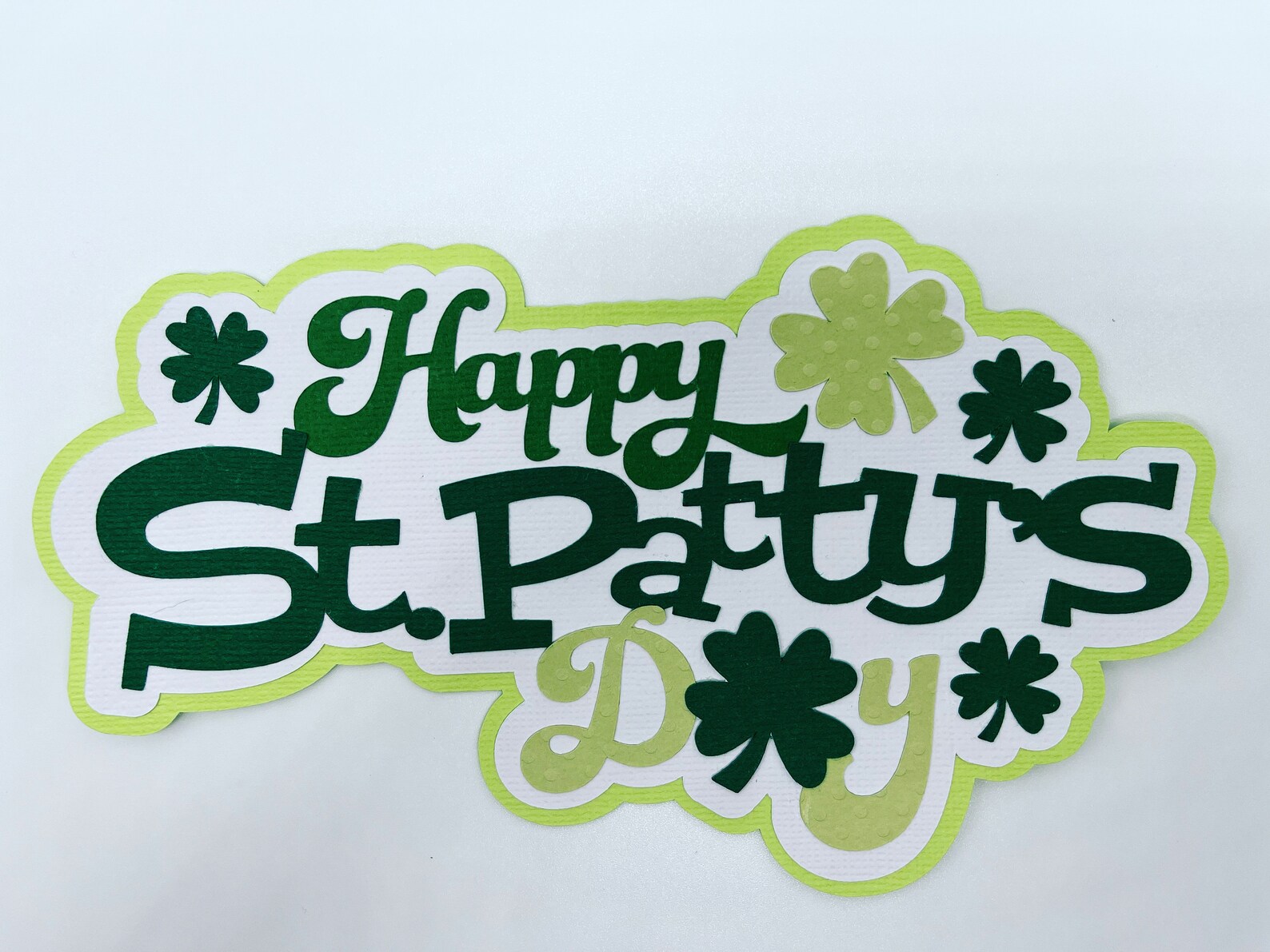 Handmade St. Patty's Day Die Cut Title: Paper Piecing Embellishment - Etsy