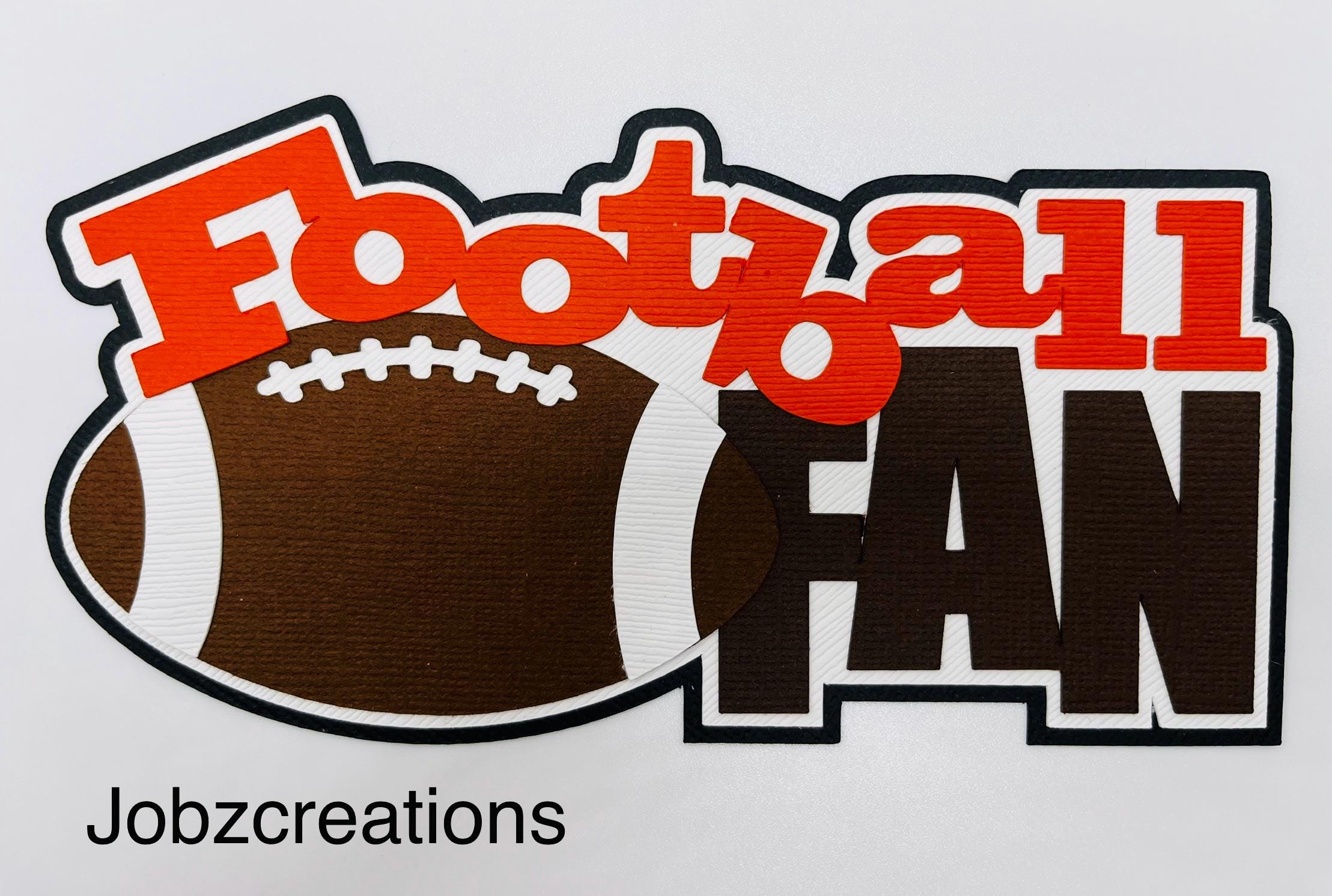 Handmade Die Cuts FOOTBALL FAN You Choose Color Combination Paper ...