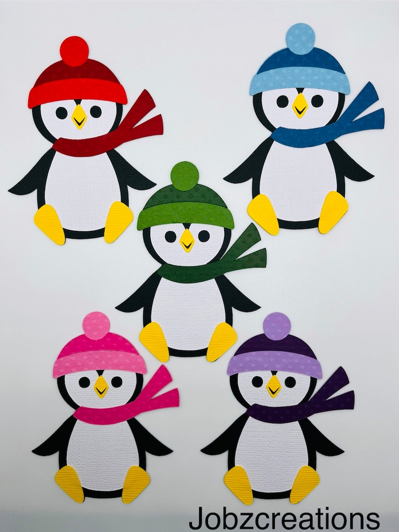 Handmade Penguin Die Cuts: Paper Piecing Embellishment - Etsy
