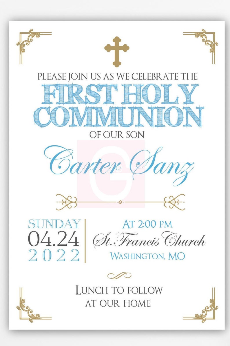 First Communion Invitation Boy First Communion Boy First - Etsy