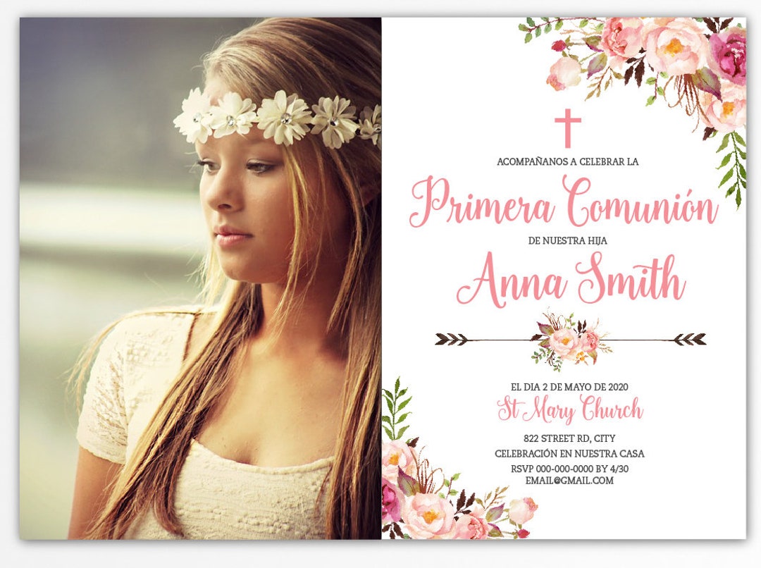 First Communion Invitation Spanish, Communion Invitations, Photo ...