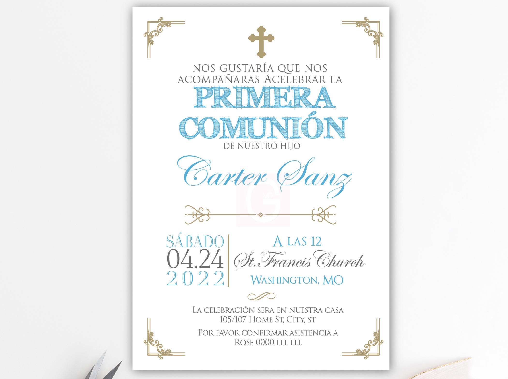 First Communion Invitations In Spanish