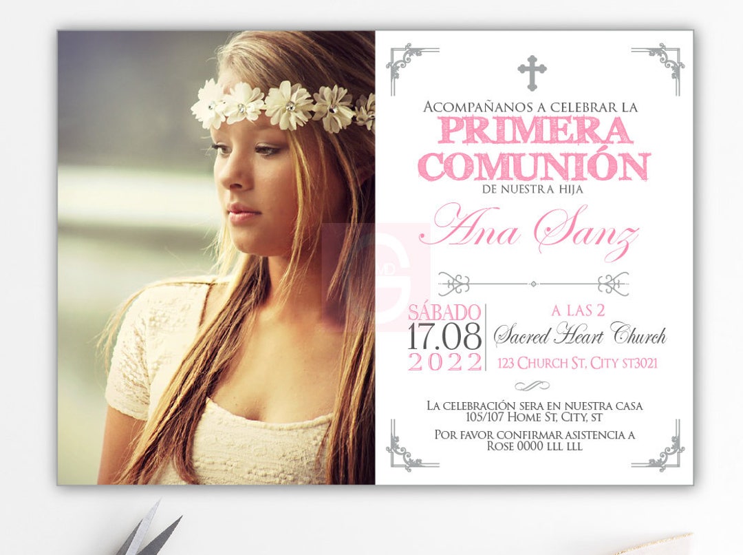 First Communion Invitation Spanish, Communion Invitations, Photo ...