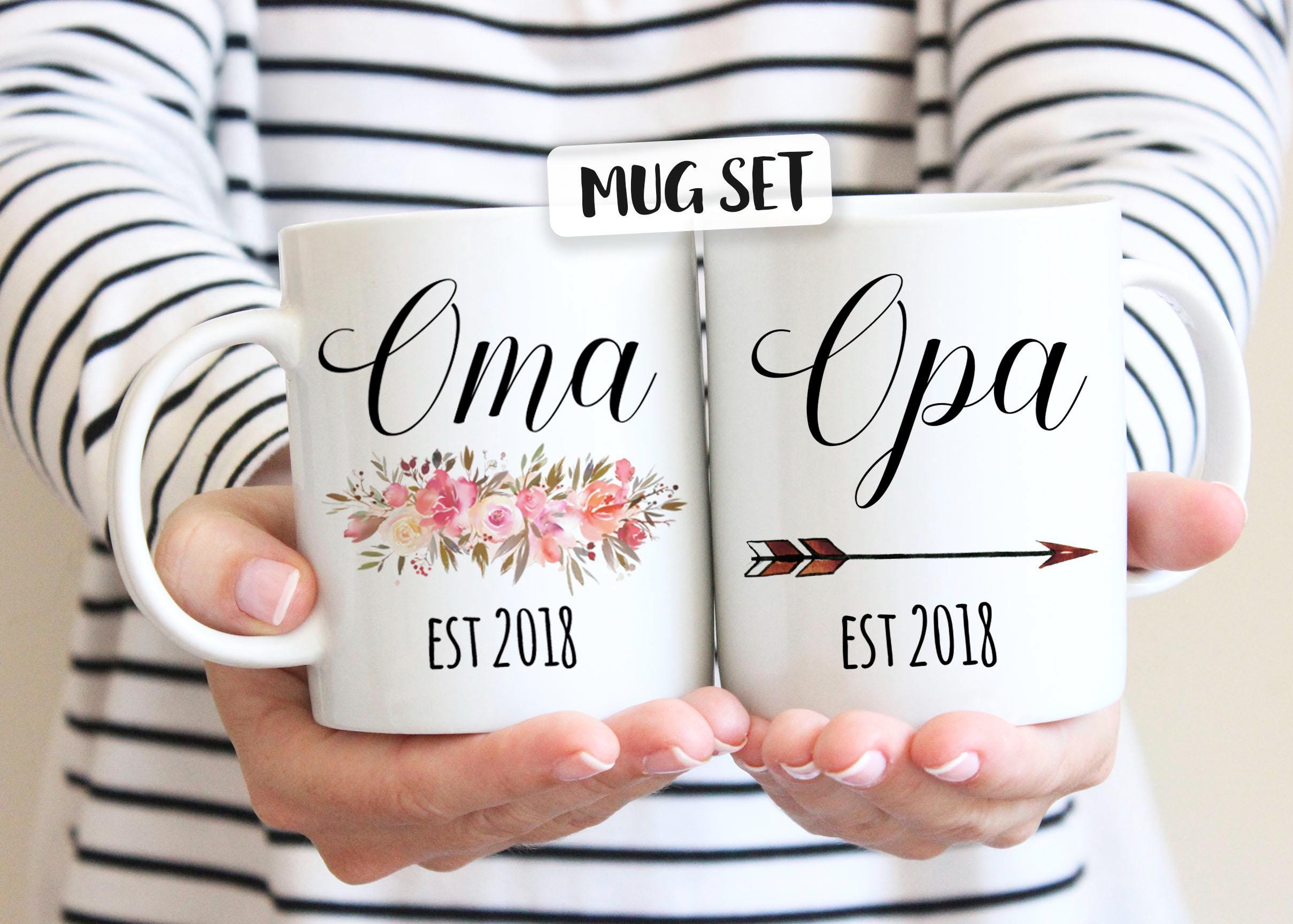 Oma and Opa Mugs, Oma Mug, Opa Mug, Oma Gift, Opa Gift, Mug Set ...