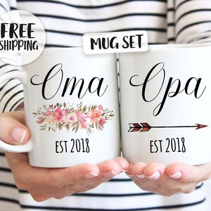 Oma and Opa Mugs, Oma Mug, Opa Mug, Oma Gift, Opa Gift, Mug Set ...