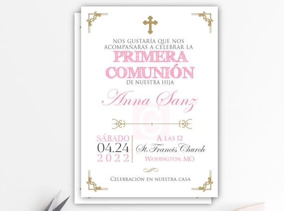 First Communion Invitations In Spanish
