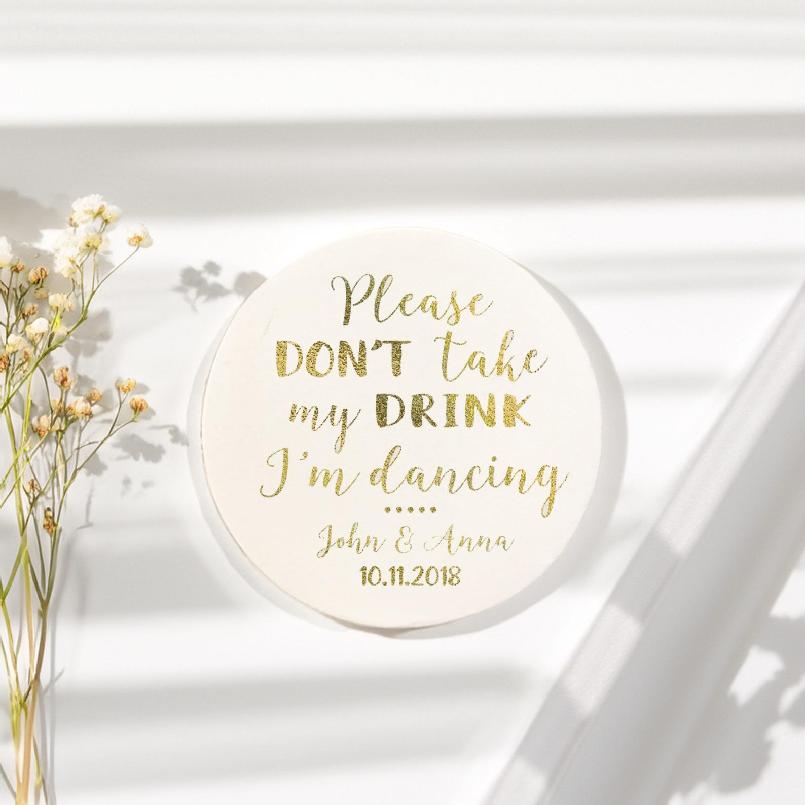 Wedding Reception Ideas, Custom Wedding Coasters, Personalized, Wedding ...