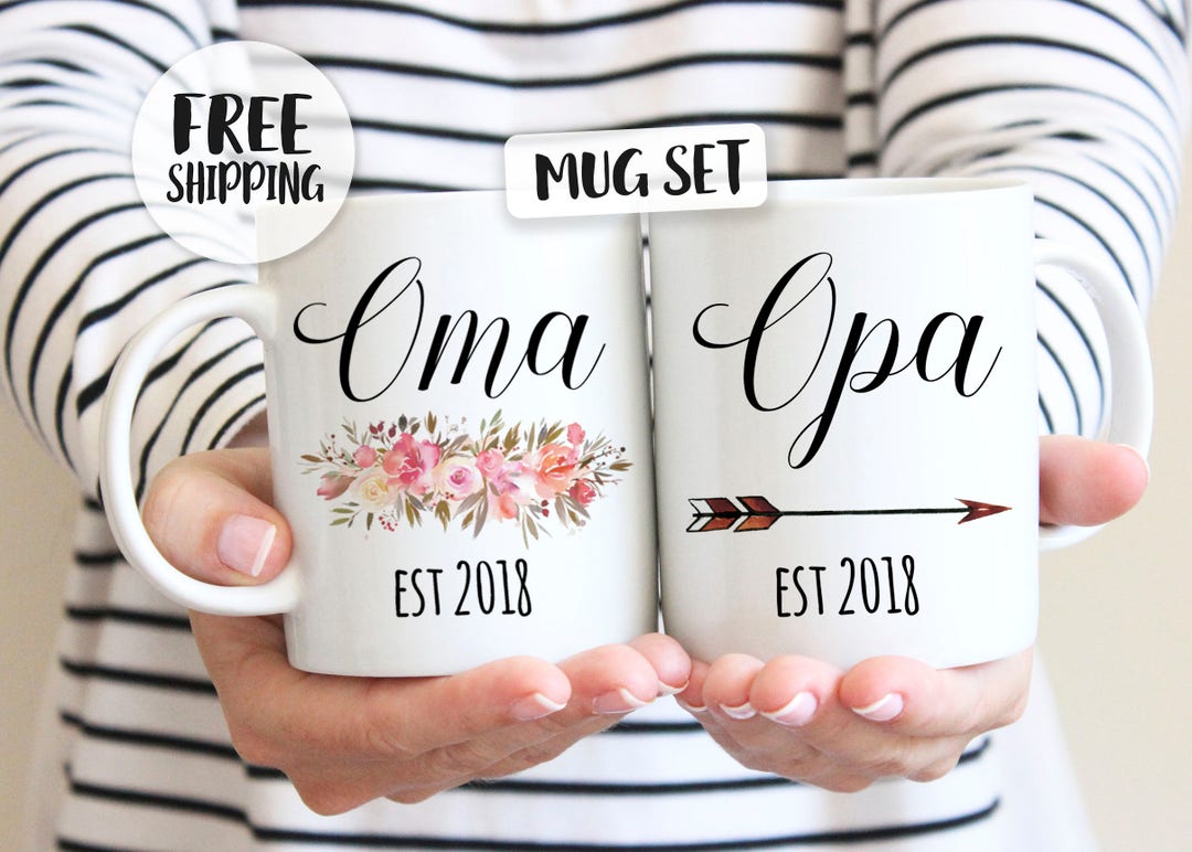 Oma and Opa Mugs, Oma Mug, Opa Mug, Oma Gift, Opa Gift, Mug Set ...