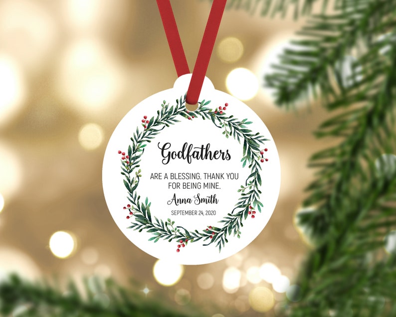 Godfather ornament Baptism Ornament baptism keepsake | Etsy