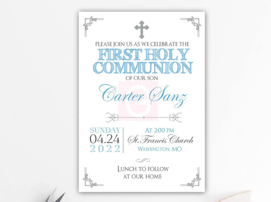 First Communion Invitation Boy First Communion Boy First - Etsy