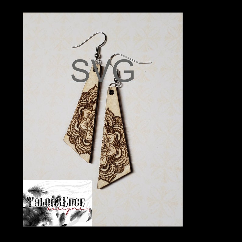 Mandala Earrings SVG Cut File Laser Cut Engrave No | Etsy