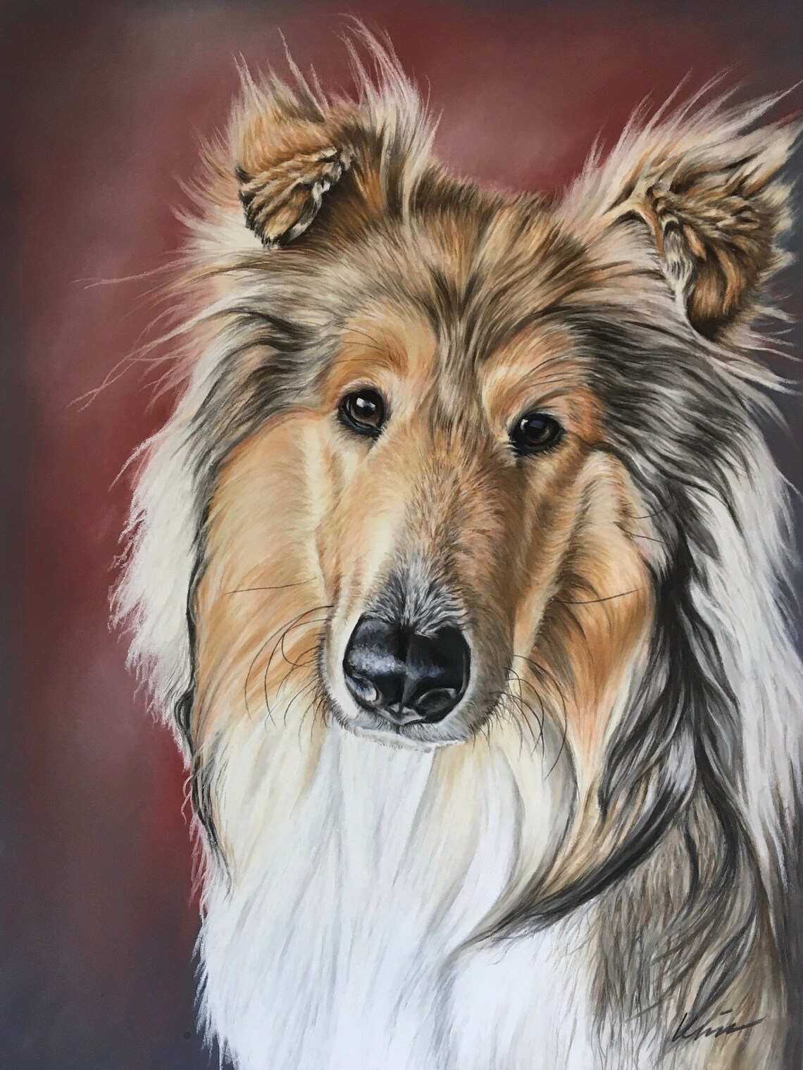Bespoke Pastel Pet Portrait From Your Photo 12x16 Inch - Etsy
