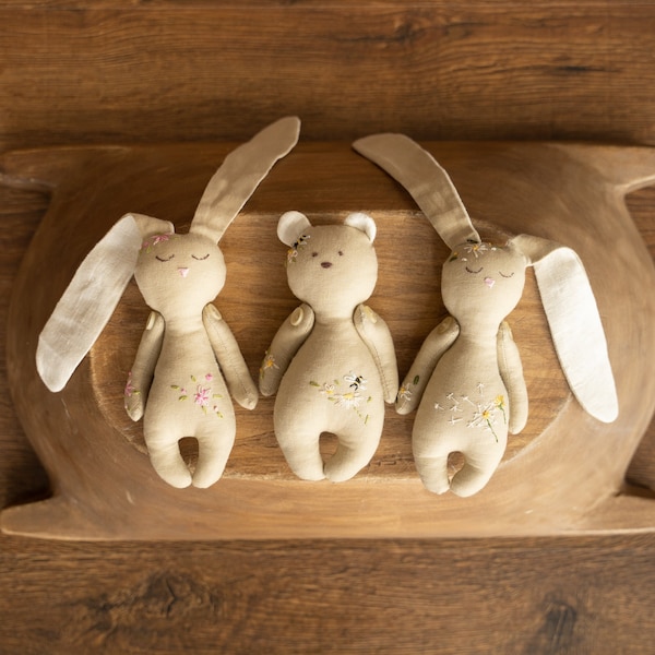 Linen Stuffed Animal - Etsy