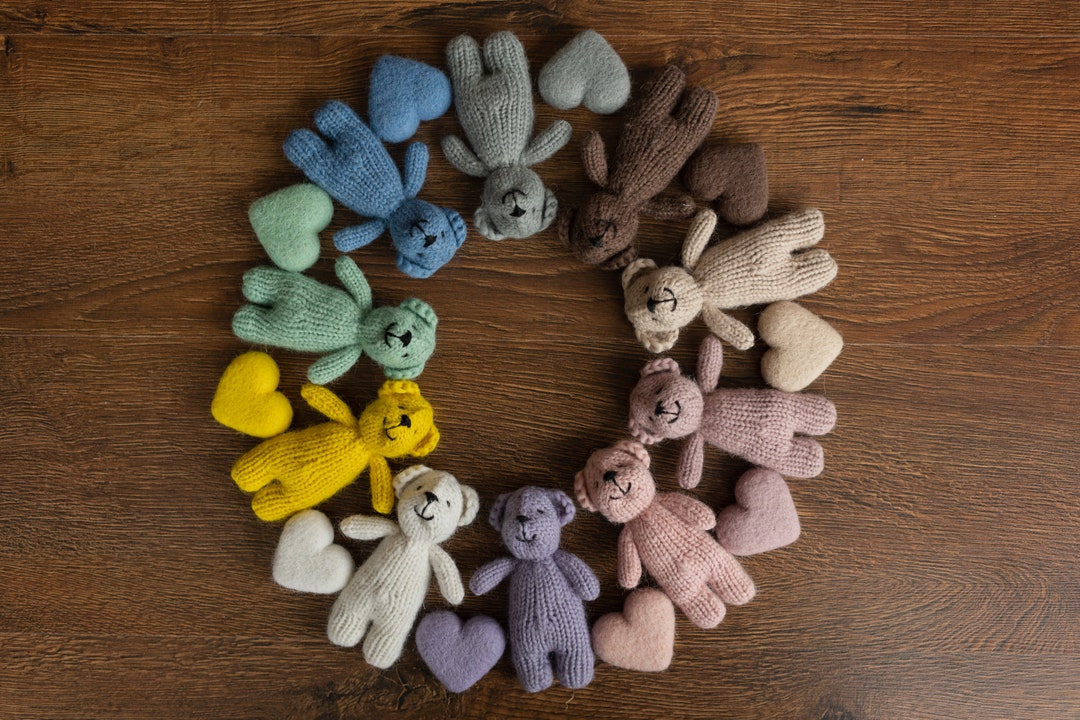 Merino Wool Teddy Bear Toy for Newborn Photography,newborn Knitted ...