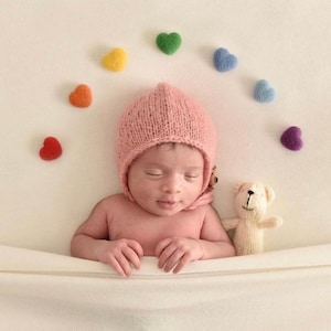 Newborn Felted Hearts Set, Newborn Valentine's Heart Props, Newborn ...