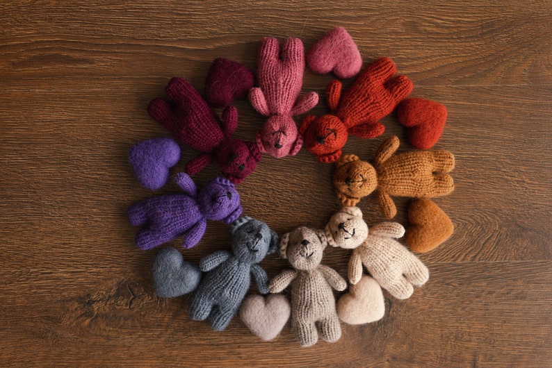 Merino Wool Teddy Bear Toy for Newborn Photography,newborn Knitted ...
