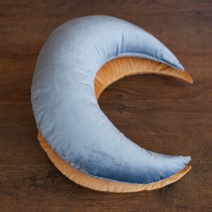 Removable Newborn Velvet Moon Pillow with StarsSuede Crescent | Etsy