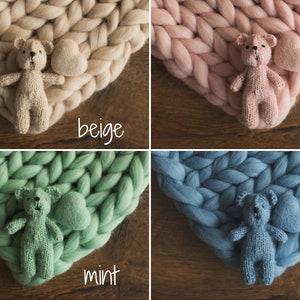 Merino Wool Teddy Bear Toy for Newborn Photography,newborn Knitted ...