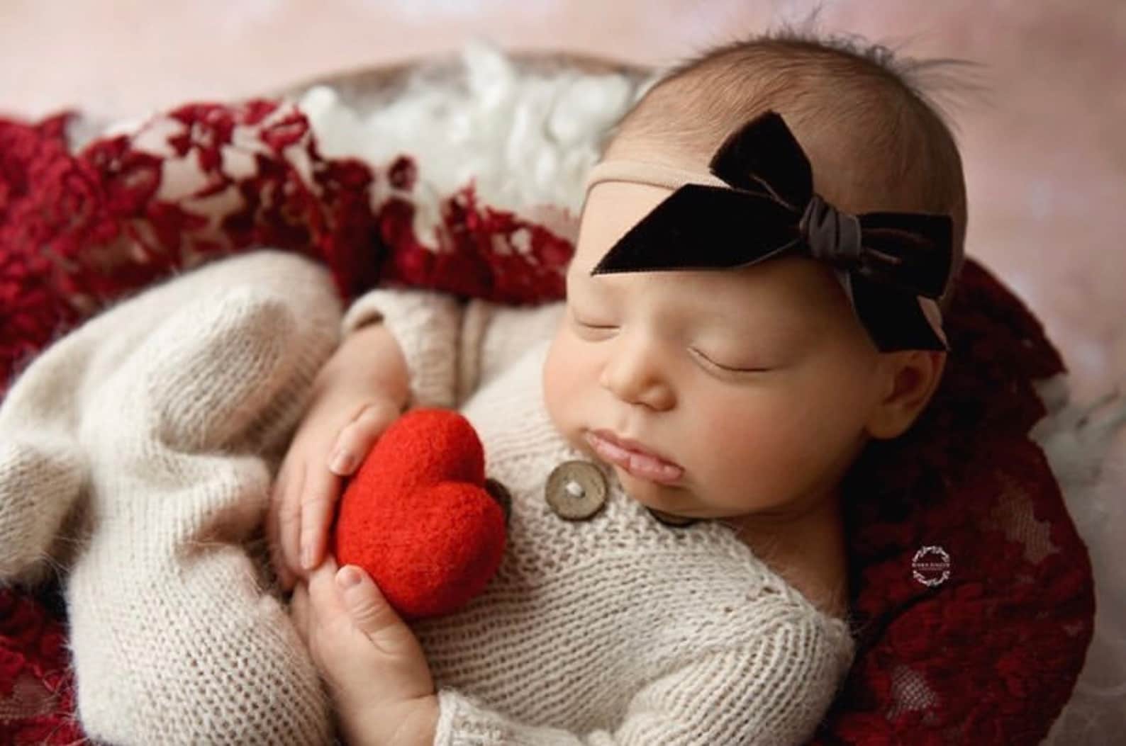 Newborn Rainbow Felted Heart Set, Newborn Photography Props, Newborn ...