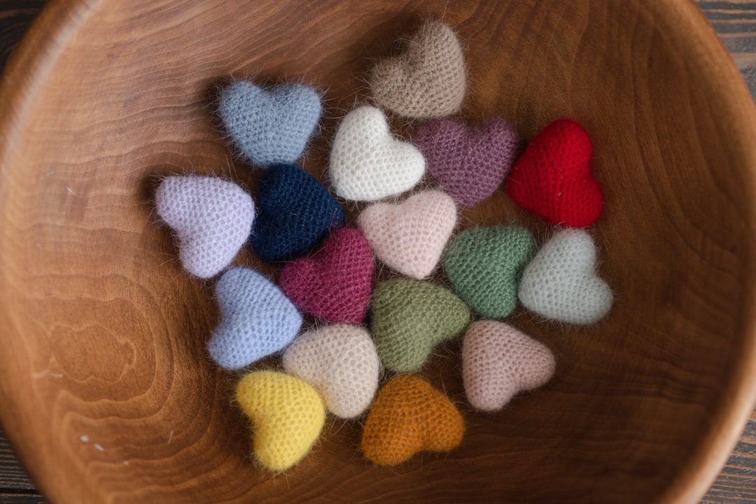 Newborn Knitted Heart Toys, Newborn Heart Decor, Newborn Photography ...