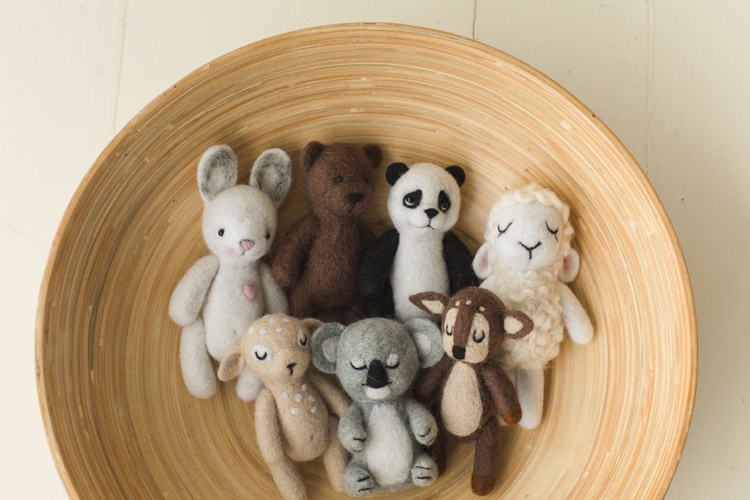 Newborn Photography Felt Toy, Felted Animals Photo Props, Felt Stuffed ...