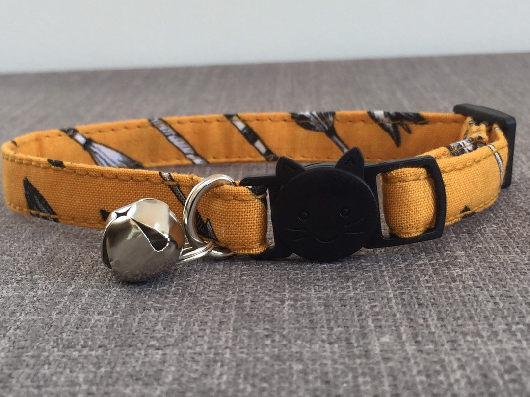 Boys Cat Collar | Black Cat Collar | Kitten Collar | Mustard Cat Collar ...