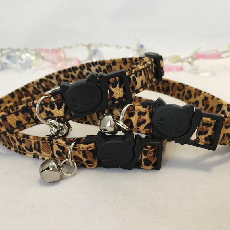 Cat Collar Black Leopard - Etsy UK