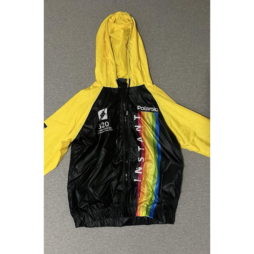 Polaroid Camera Windbreaker Jacket Hoodie Size Small Zip up Drawstring ...