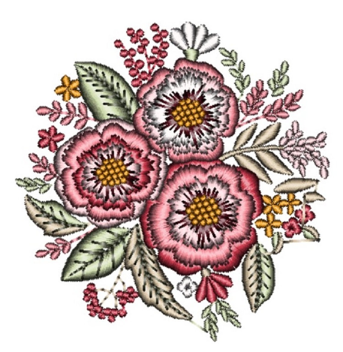 Flower Machine Embroidery Design. Floral Embroidery Files. - Etsy