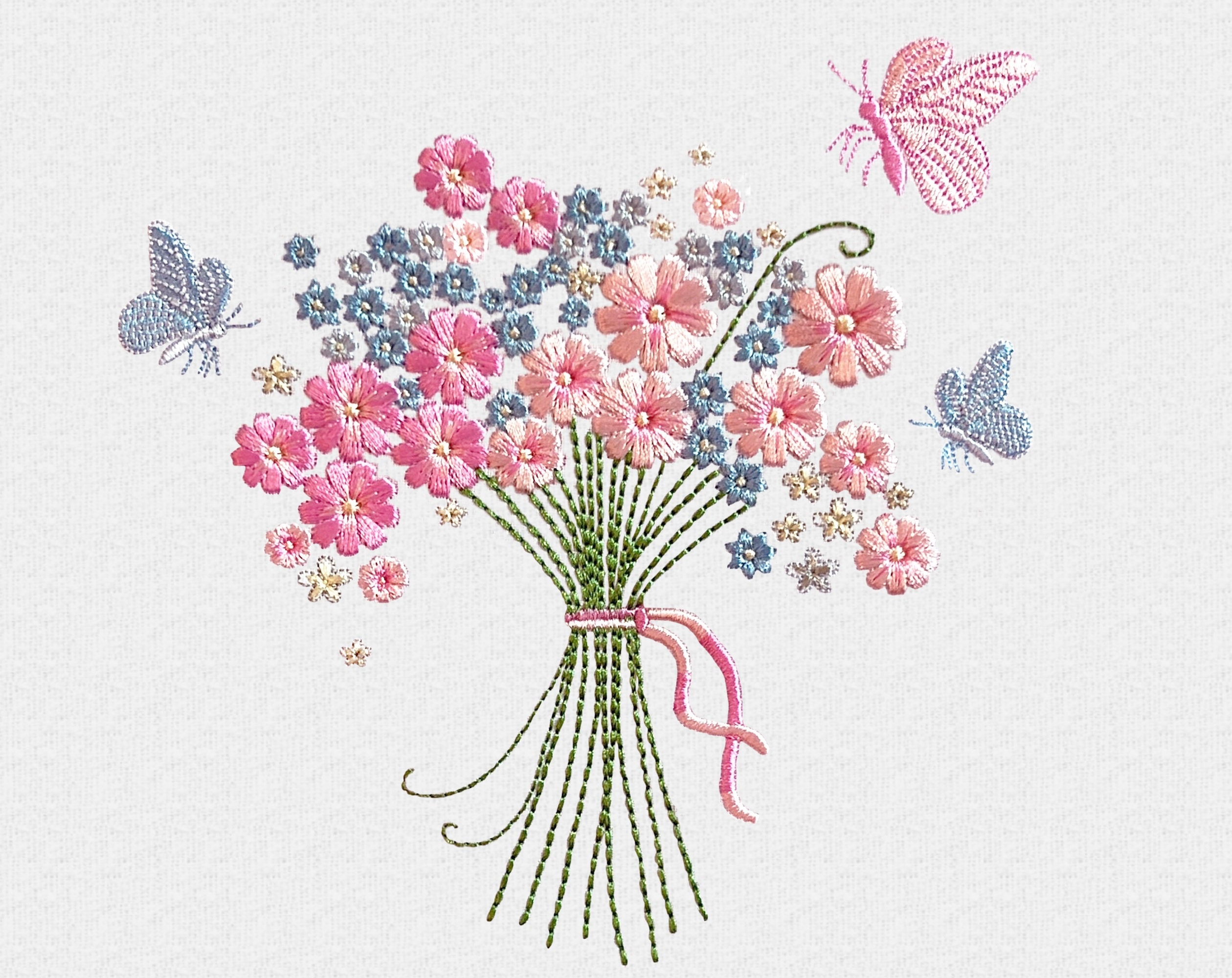 Flower Bouquet Embroidery Design (digital Download) - Etsy