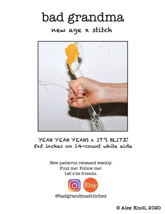 Yeah Yeah Yeahs Cross Stitch Pattern It's Blitz! Album Cover Art PDF ...