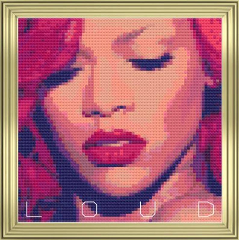 Rihanna Cross Stitch Pattern, Rihanna Loud Cross Stitch Pattern, PDF ...