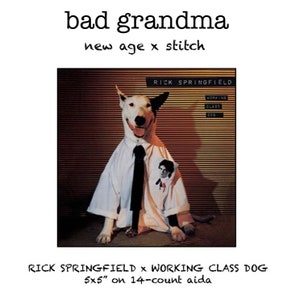 Rick Springfield Cross Stitch Pattern Working Class Dog Album Cover Art ...