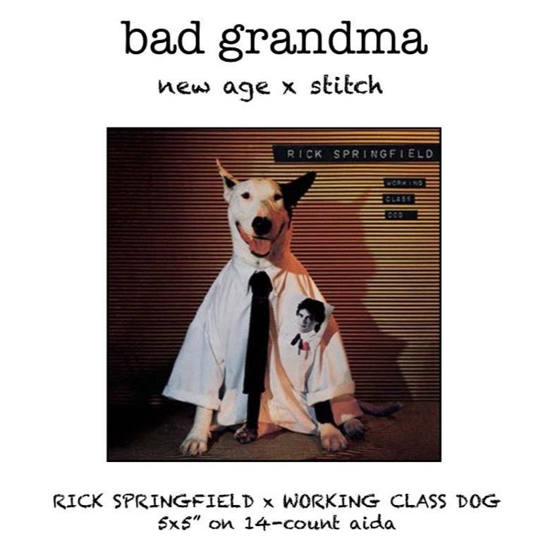 Rick Springfield Cross Stitch Pattern Working Class Dog Album Cover Art ...