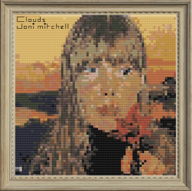 Joni Mitchell Cross Stitch Pattern Clouds Album Cover Art PDF Download ...